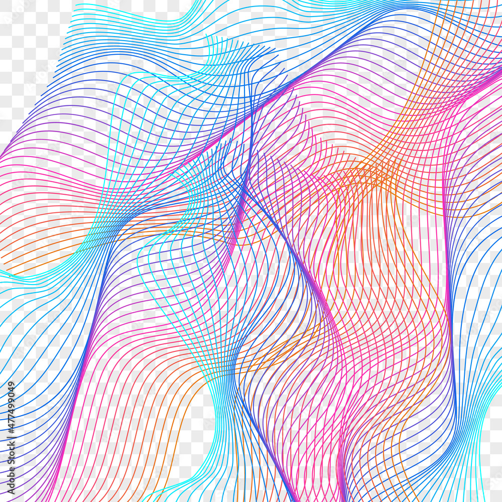 Colorful Contour Background Transparent Vector. Energy Poster ...