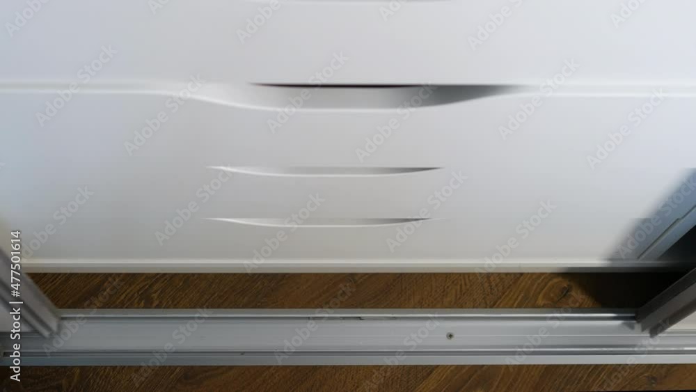 The system of sliding doors in the wardrobe, the system of opening and ...