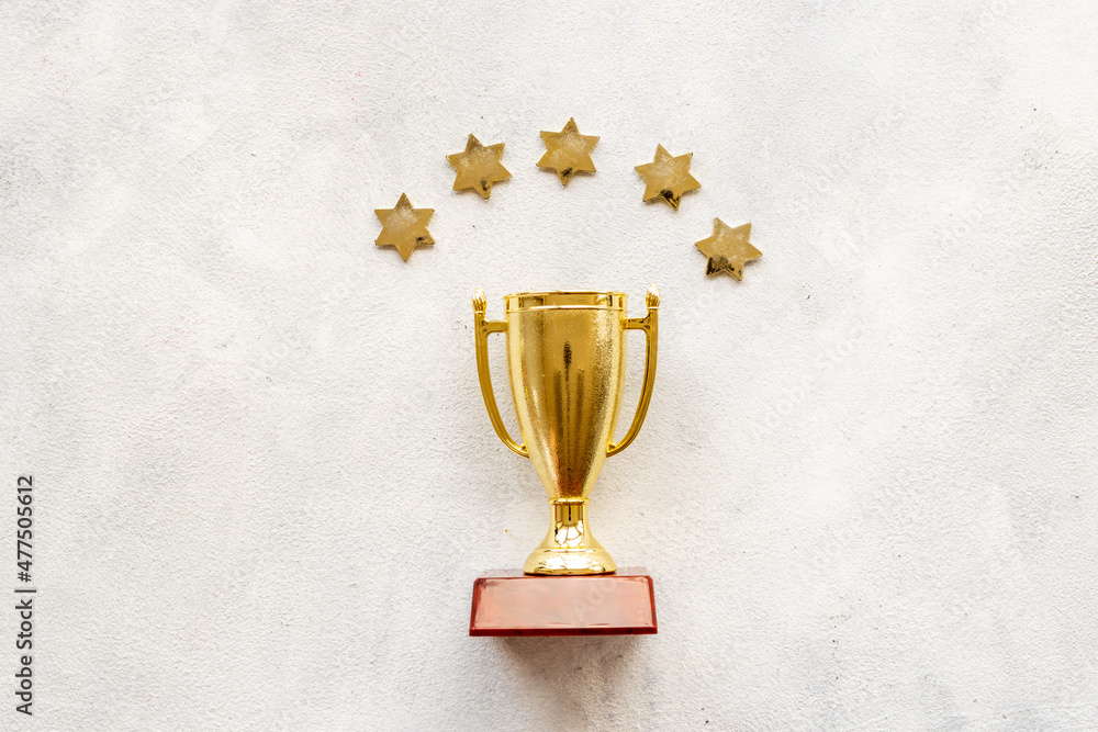 Best of the best - five stars rating and winner trophy cup for winner ...