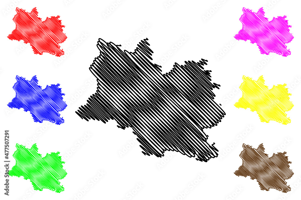 Ranga Reddy district (Telangana State, Republic of India) map vector ...