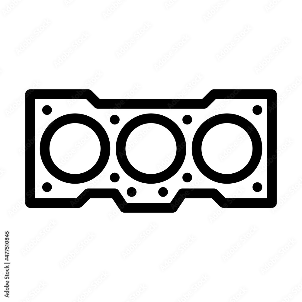 replacing the cylinder head gasket line icon vector. replacing the ...