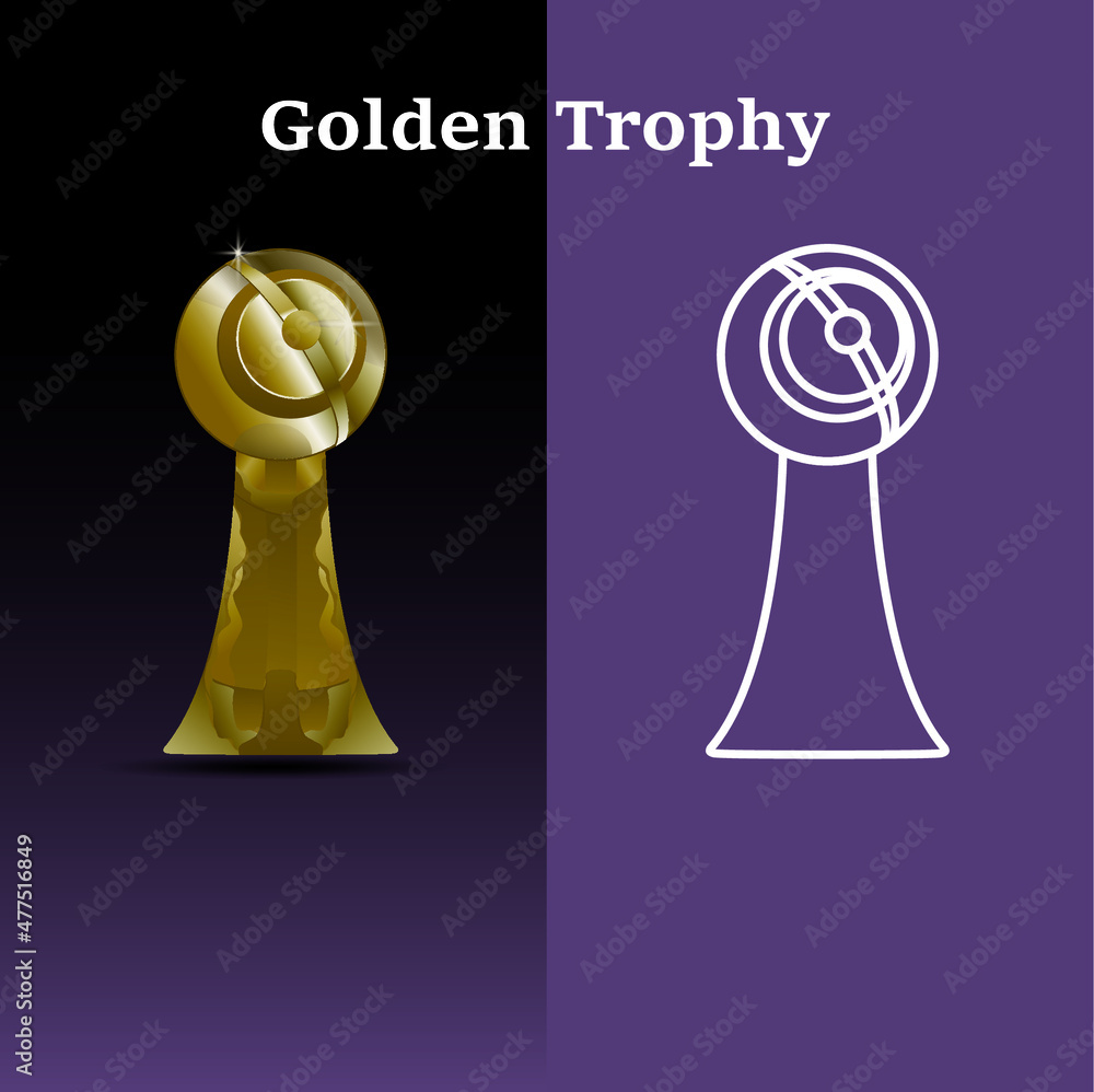 set of gold trophy vector designs on luxury black gradient background ...