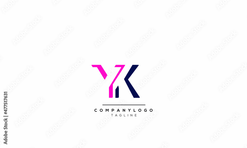 Alphabet letters Initials Monogram logo YK, YK INITIAL, YK letter Stock ...