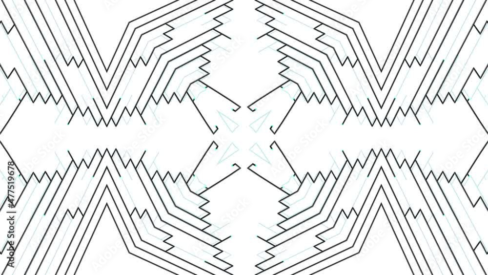 4k abstract black wireframe on white bg. Ai growing geometric pattern ...