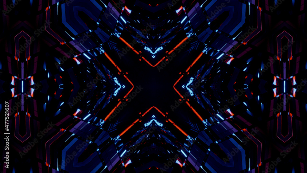 Neon Disco Lights And Futuristic Hi-Tech Sci Fi Illustration Background ...