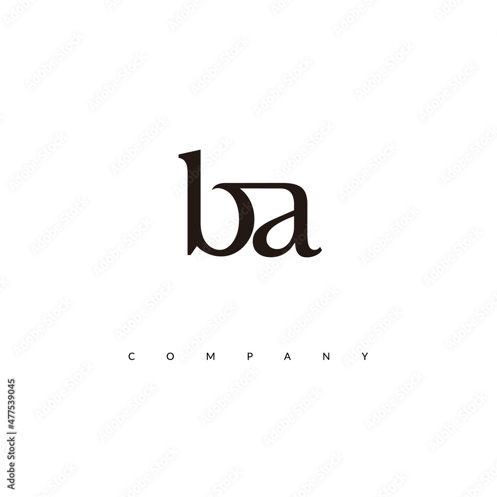 Initial BA Logo Design Vector Stock Vector | Adobe Stock