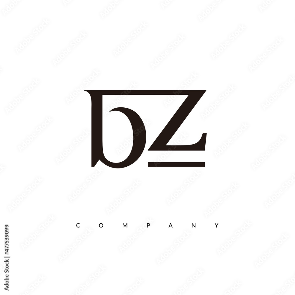 Initial BZ Logo Design Vector Stock Vector | Adobe Stock
