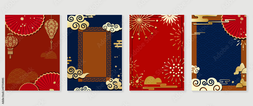 Chinese New Year covers background vectors. Luxury background design ...