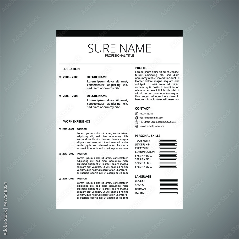 Resume designs can be filled with photos, white backgrounds and black ...