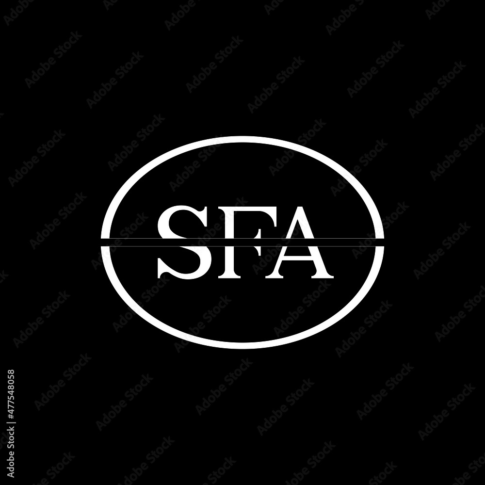 SFA letter logo design with black background in illustrator, vector ...