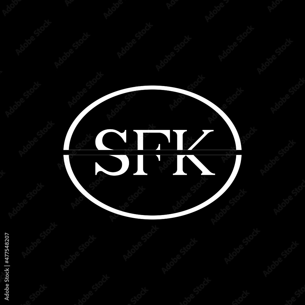 SFK letter logo design with black background in illustrator, vector ...