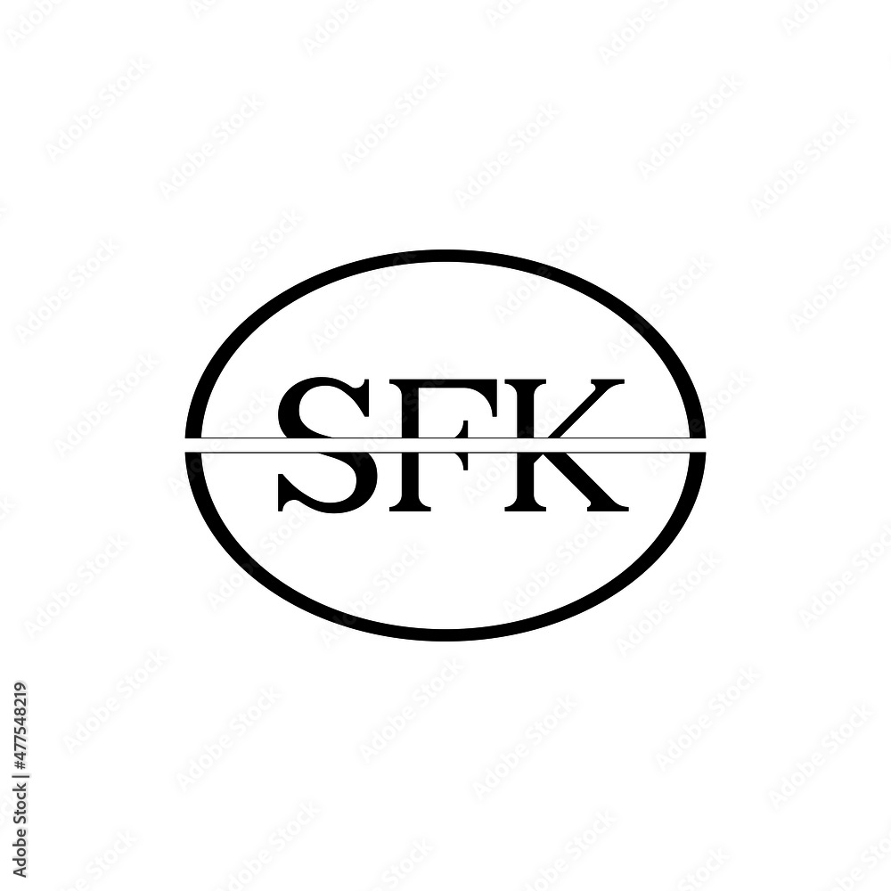 SFK letter logo design with white background in illustrator, vector ...