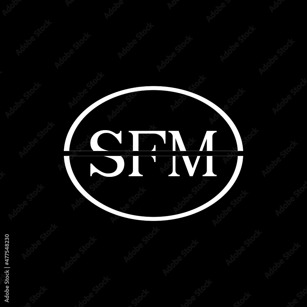 SFM letter logo design with black background in illustrator, vector ...