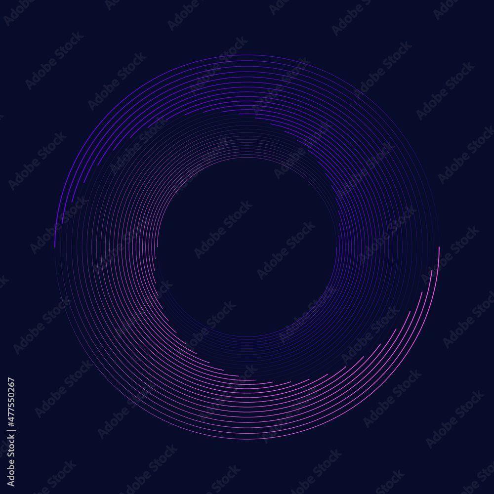 Violet and pink lines in spiral form. Geometric art. Trendy design ...