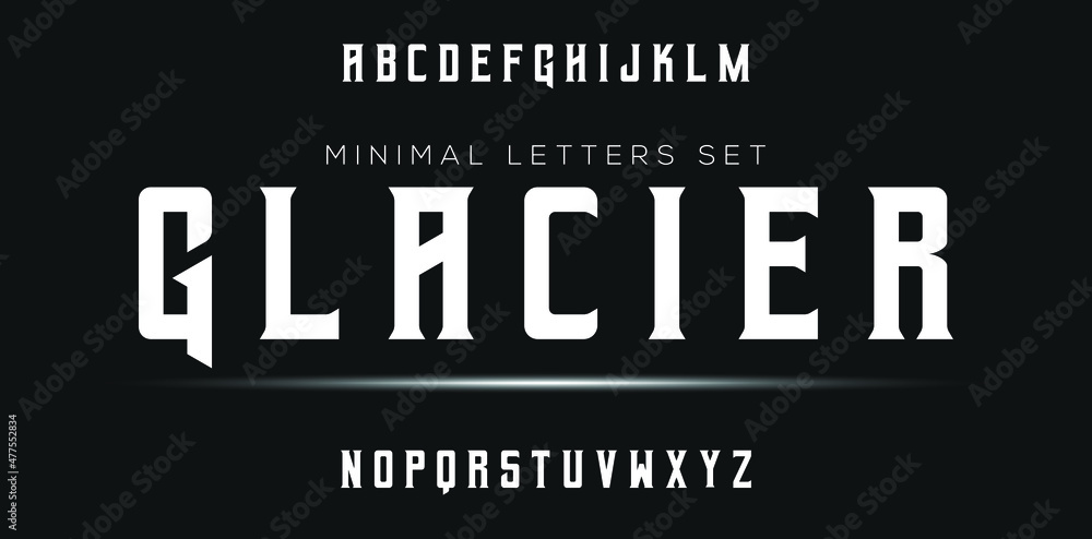 Modern GLACIER alphabet letters font. Classic Lettering Minimal Fashion ...