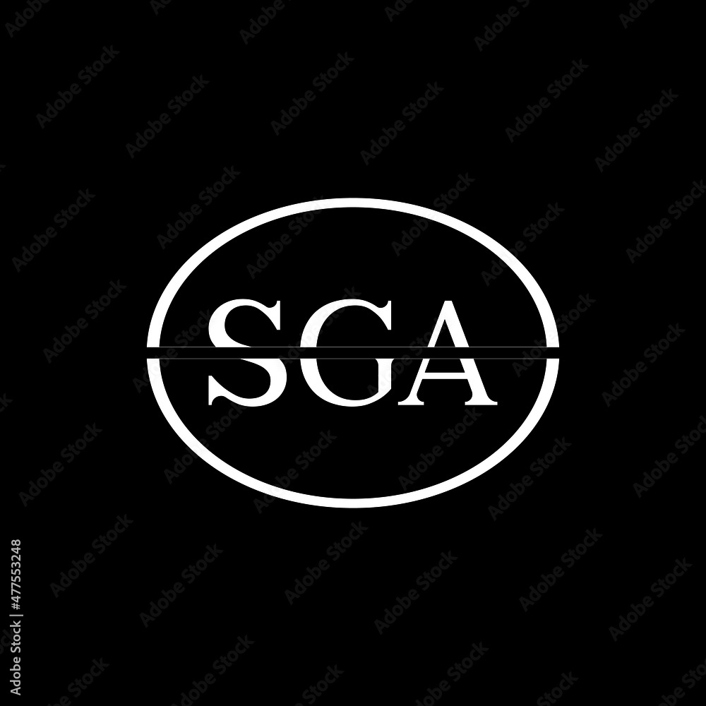 SGA letter logo design with black background in illustrator, vector ...