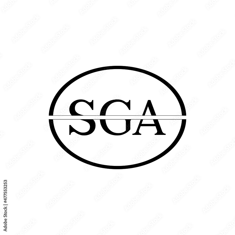 SGA letter logo design with white background in illustrator, vector ...