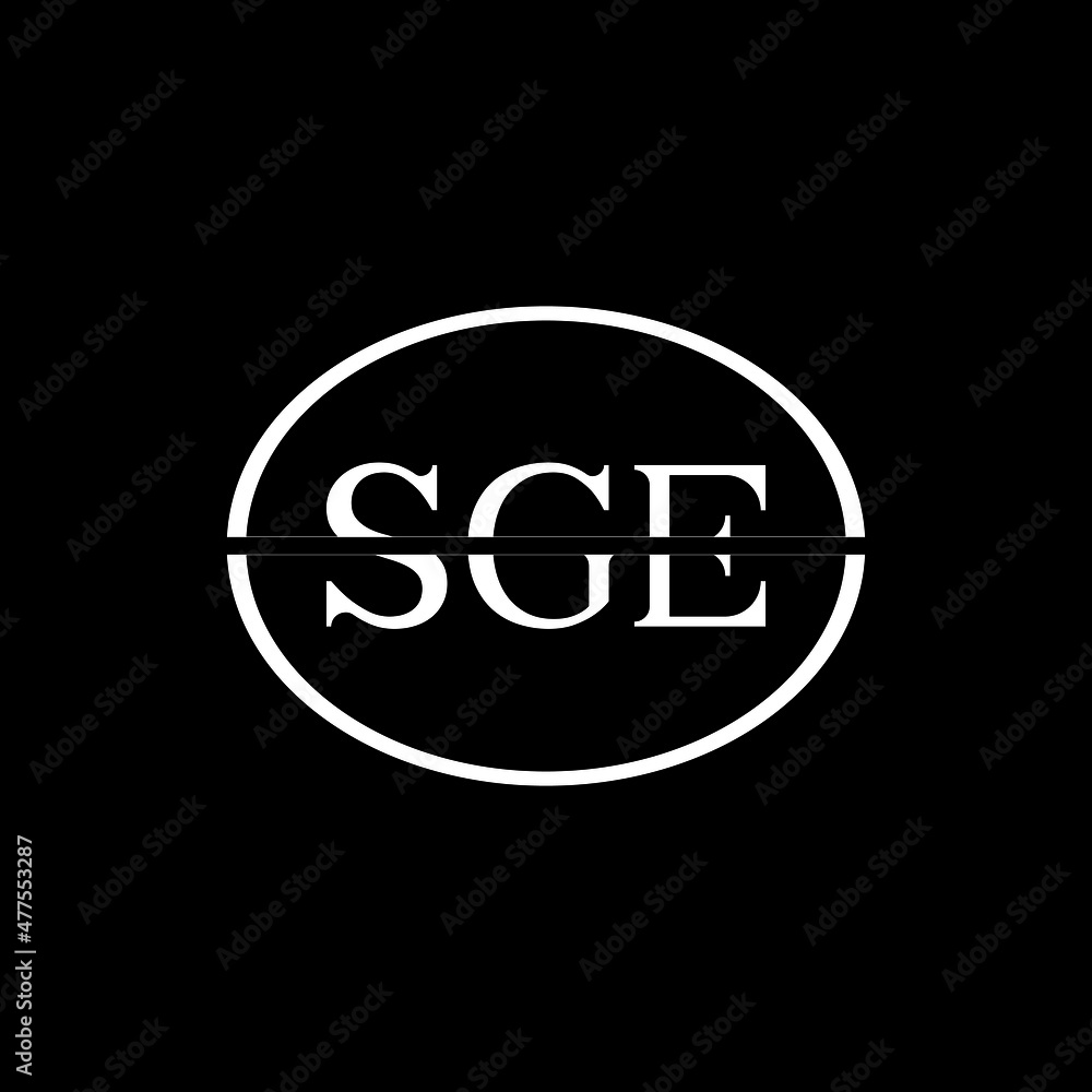 SGE letter logo design with black background in illustrator, vector ...