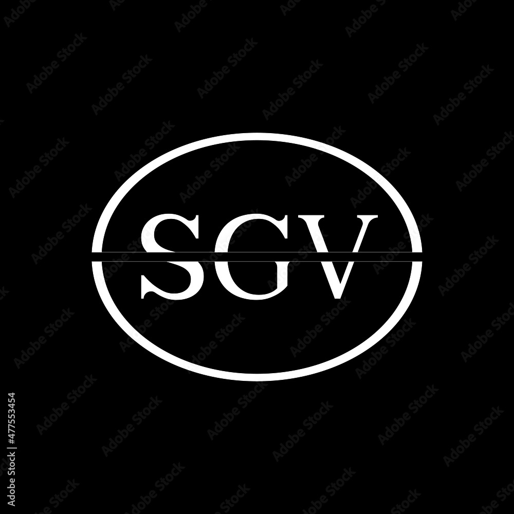 SGV letter logo design with black background in illustrator, vector ...
