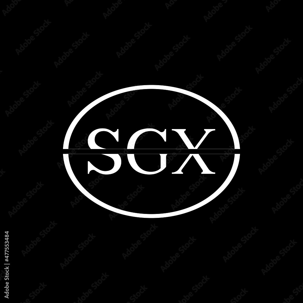 SGX letter logo design with black background in illustrator, vector ...