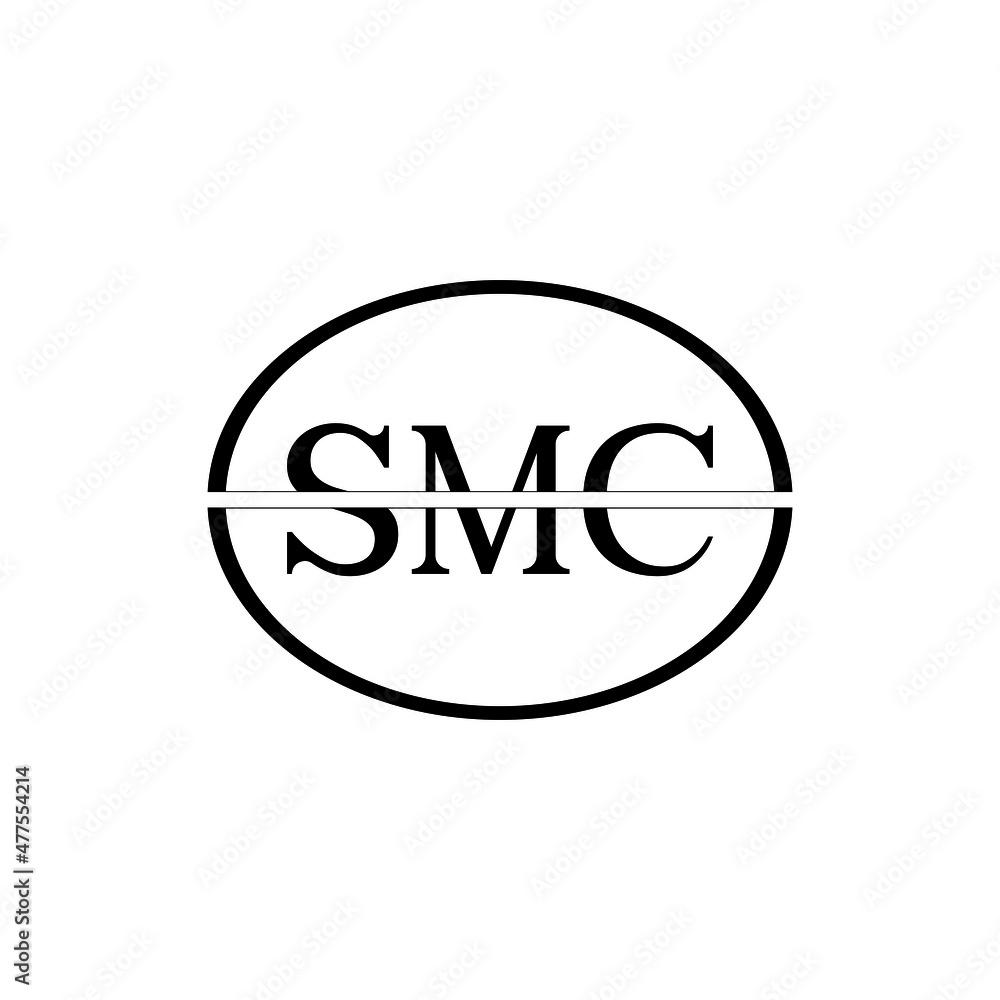 SMC letter logo design with white background in illustrator, vector ...