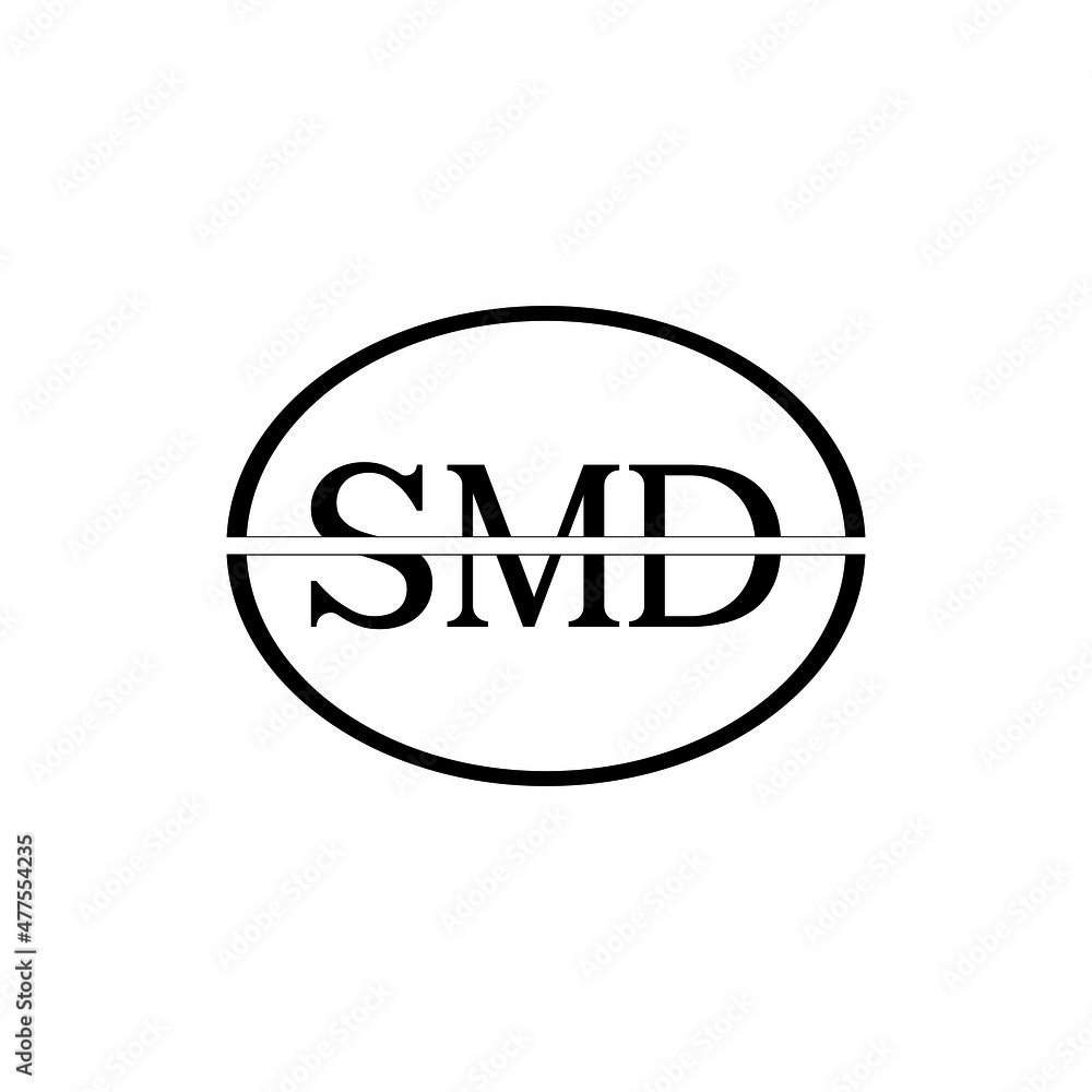 SMD letter logo design with white background in illustrator, vector ...