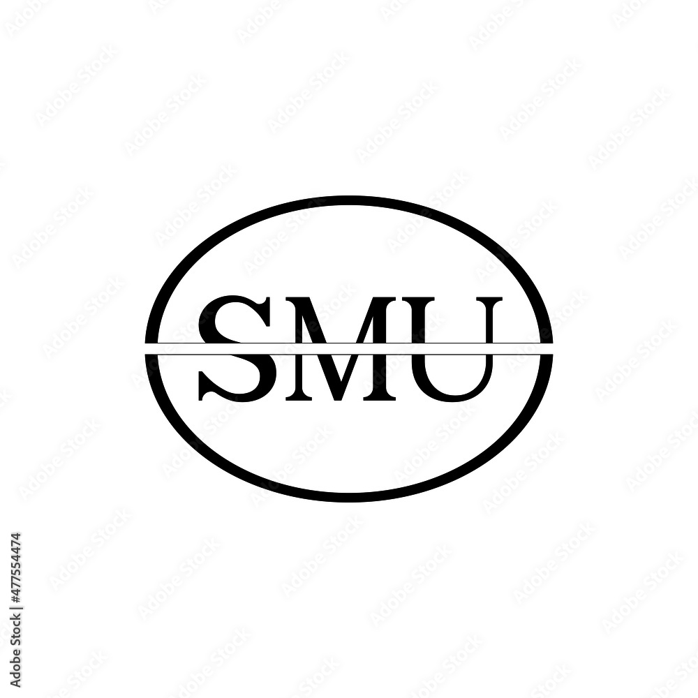 SMU letter logo design with white background in illustrator, vector ...