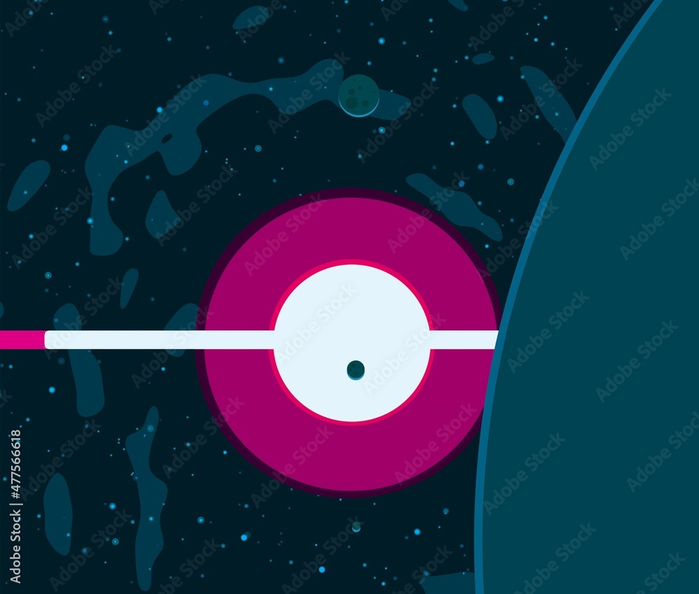 Vast, cold space. Cartoon style distant galaxies digital art ...