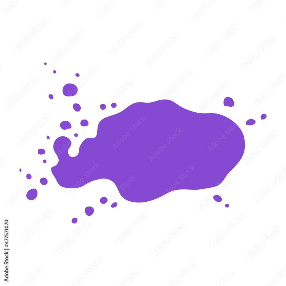 Color trend 2022, purple abstract splash of shapeless liquid stain ...