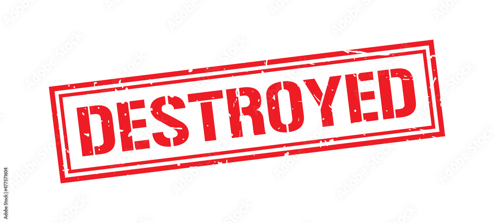 Vetor de Destroyed word stamp symbol isolated on white background ...