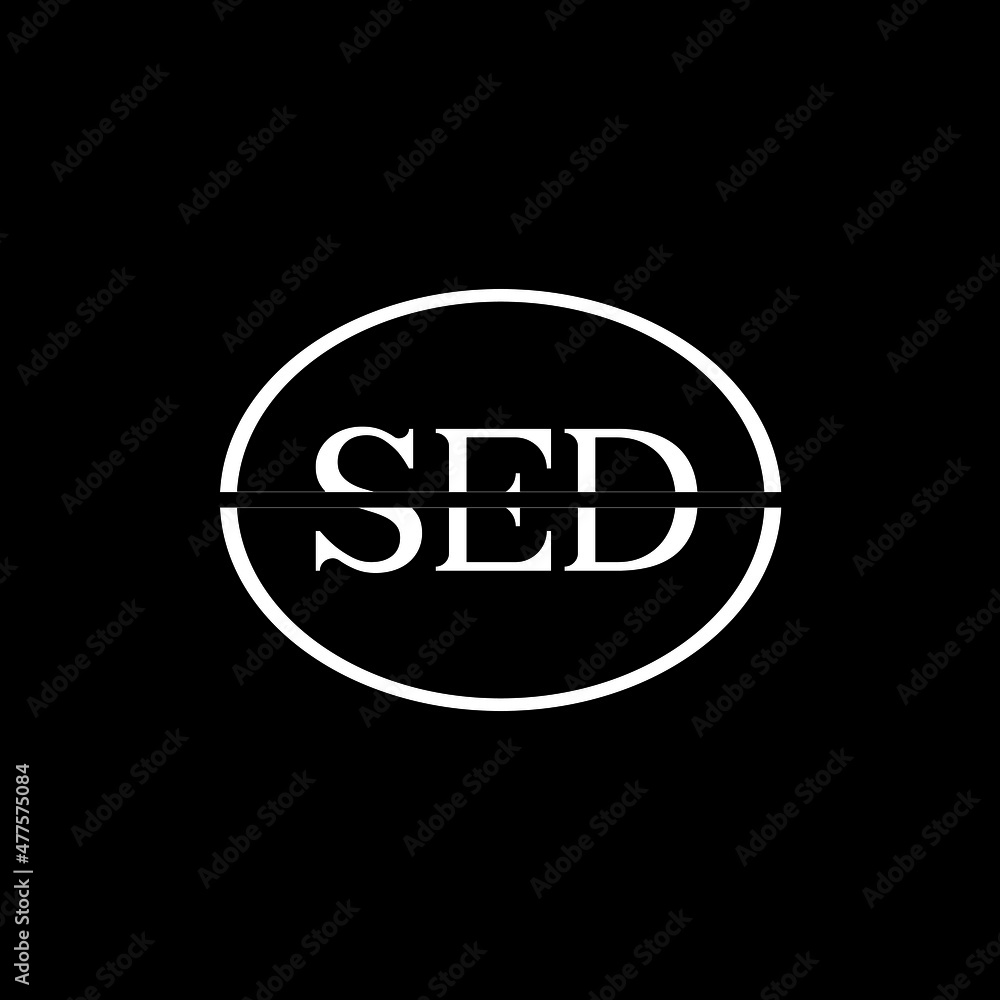SED letter logo design with black background in illustrator, vector ...