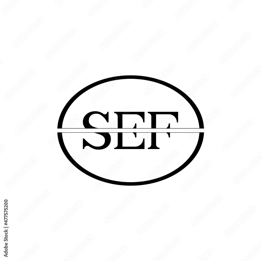 SEF letter logo design with white background in illustrator, vector ...