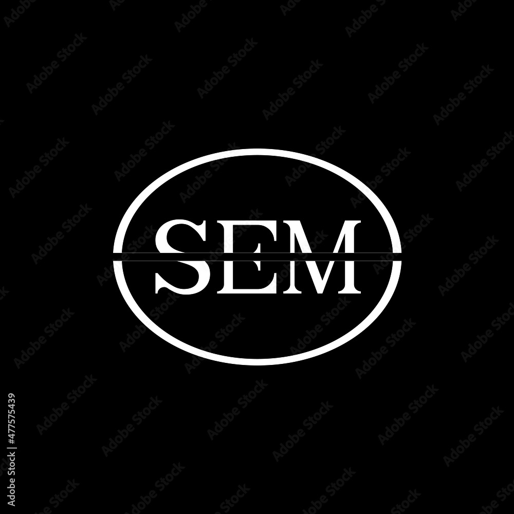 SEM letter logo design with black background in illustrator, vector ...