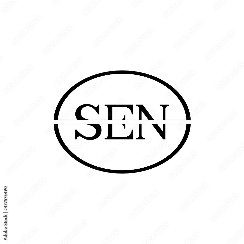 SEN letter logo design with white background in illustrator, vector ...