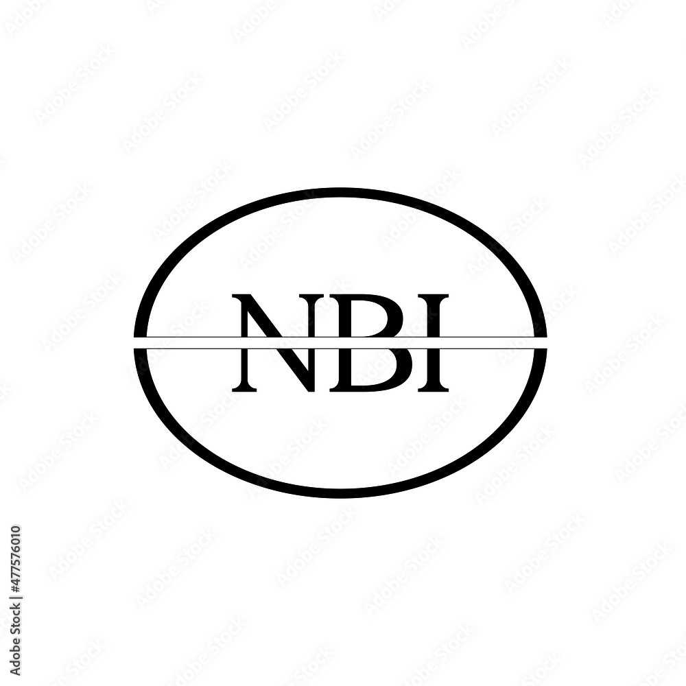 NBI letter logo design with white background in illustrator, vector ...