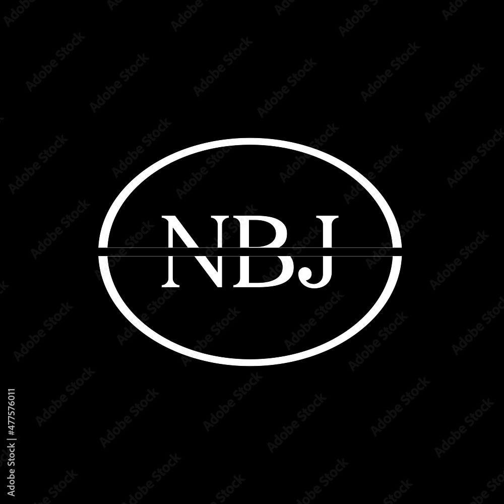 NBJ letter logo design with black background in illustrator, vector ...