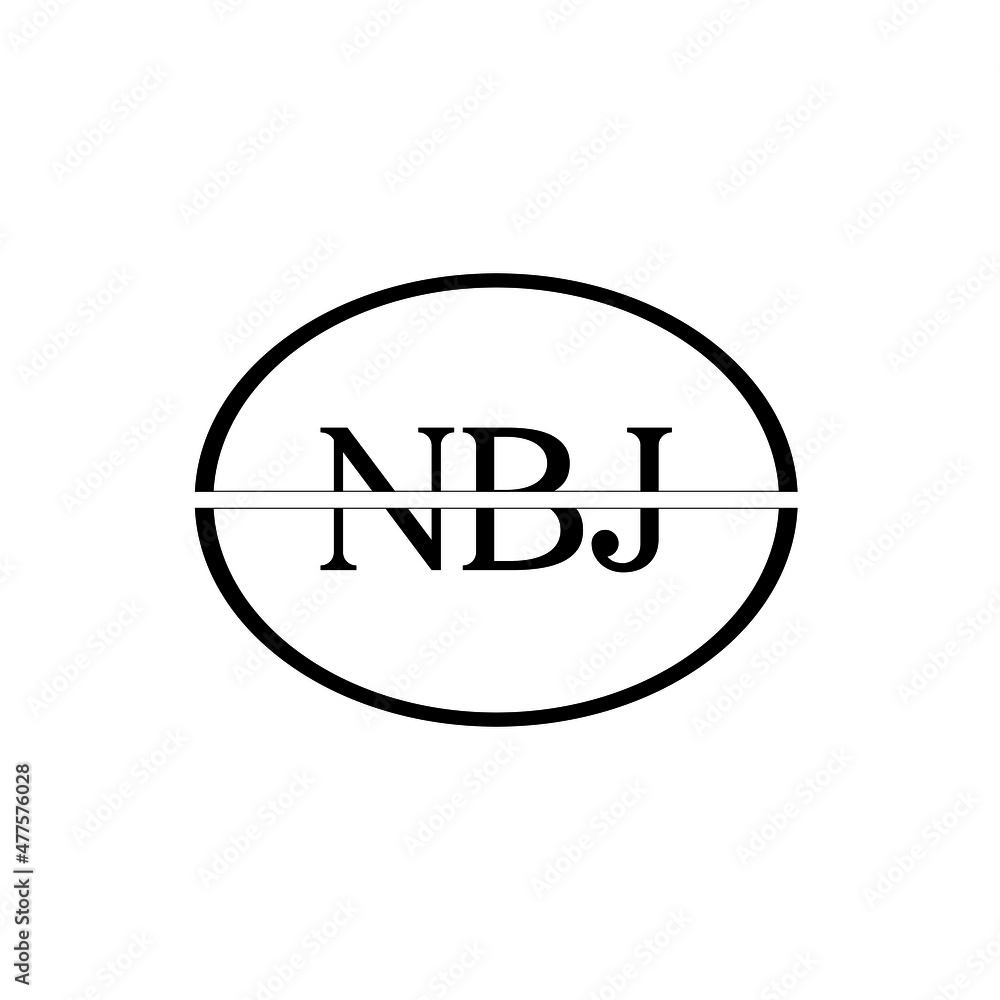 NBJ letter logo design with white background in illustrator, vector ...
