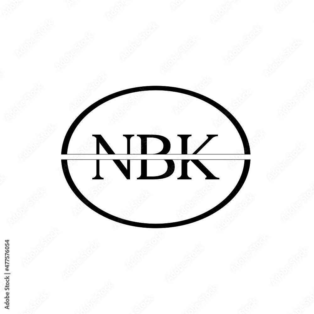 NBK letter logo design with white background in illustrator, vector ...