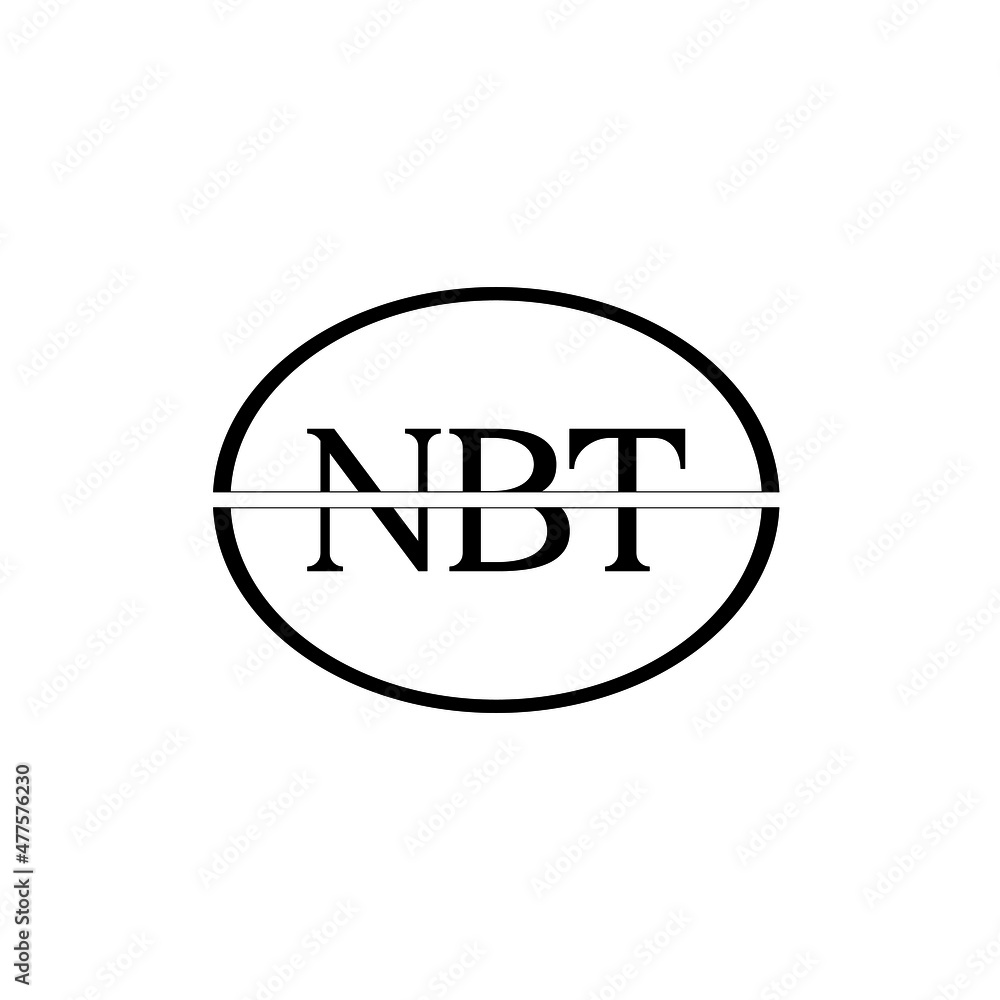 NBT letter logo design with white background in illustrator, vector ...