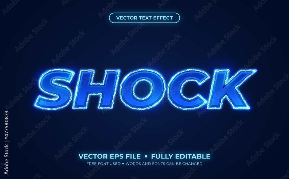 Shock electric style Editable Vector Text Effect Stock Vector | Adobe Stock