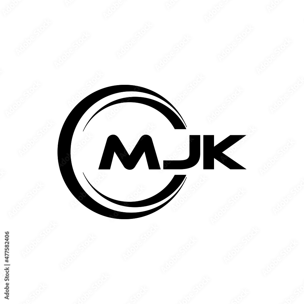 Vettoriale Stock MJK letter logo design with white background in ...