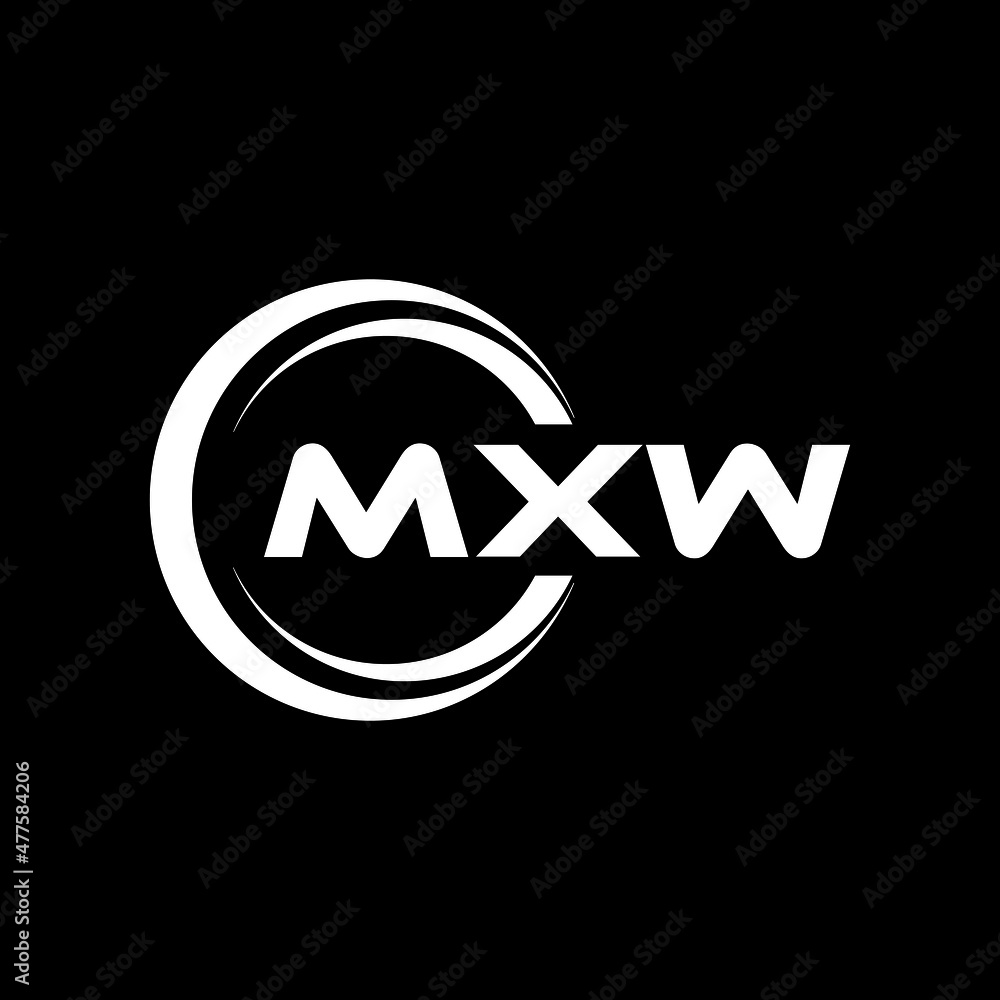 MXW letter logo design with black background in illustrator, vector ...