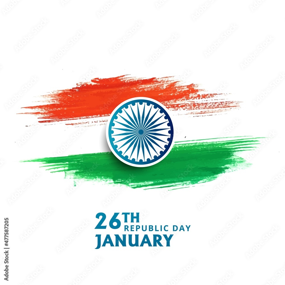 Indian tricolor flag background brush stroke design Stock Vector ...