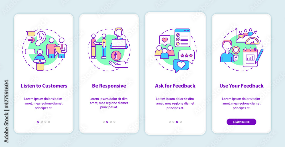 Client service onboarding mobile app screen. Customer support ...