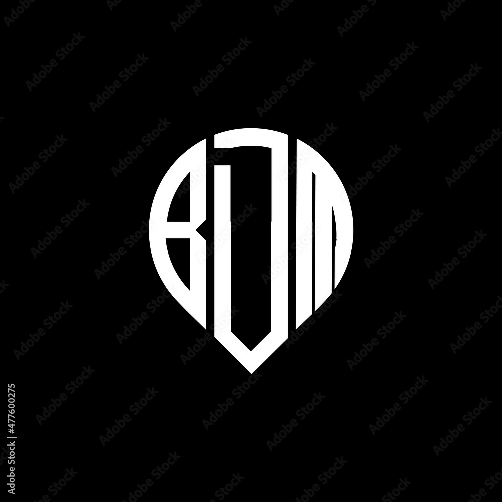 BDM letter logo design on black background. BDM circle letter logo ...