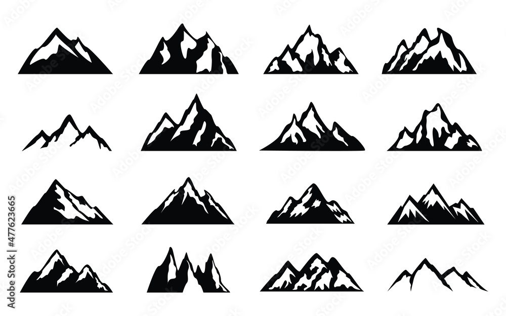 mountain vector collection ... natural scenery Stock Vector | Adobe Stock