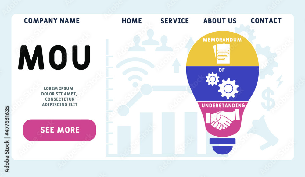 MOU - Memorandum Of Understanding acronym. business concept background ...