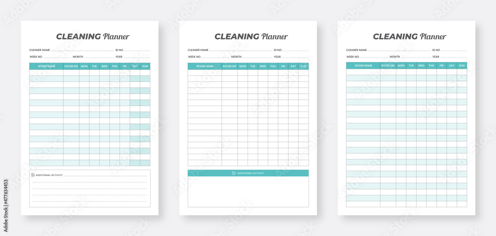 Cleaning Planner Pages Bundle Set. 3 Set of Cleaning Planner Design ...
