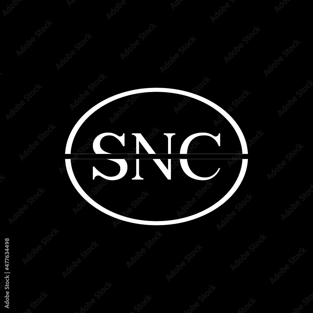 SNC letter logo design with black background in illustrator, vector ...