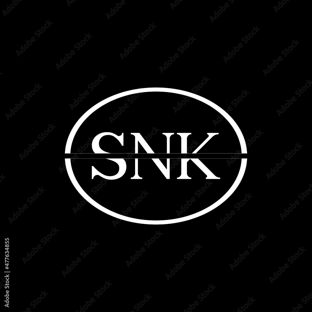 SNK letter logo design with black background in illustrator, vector ...